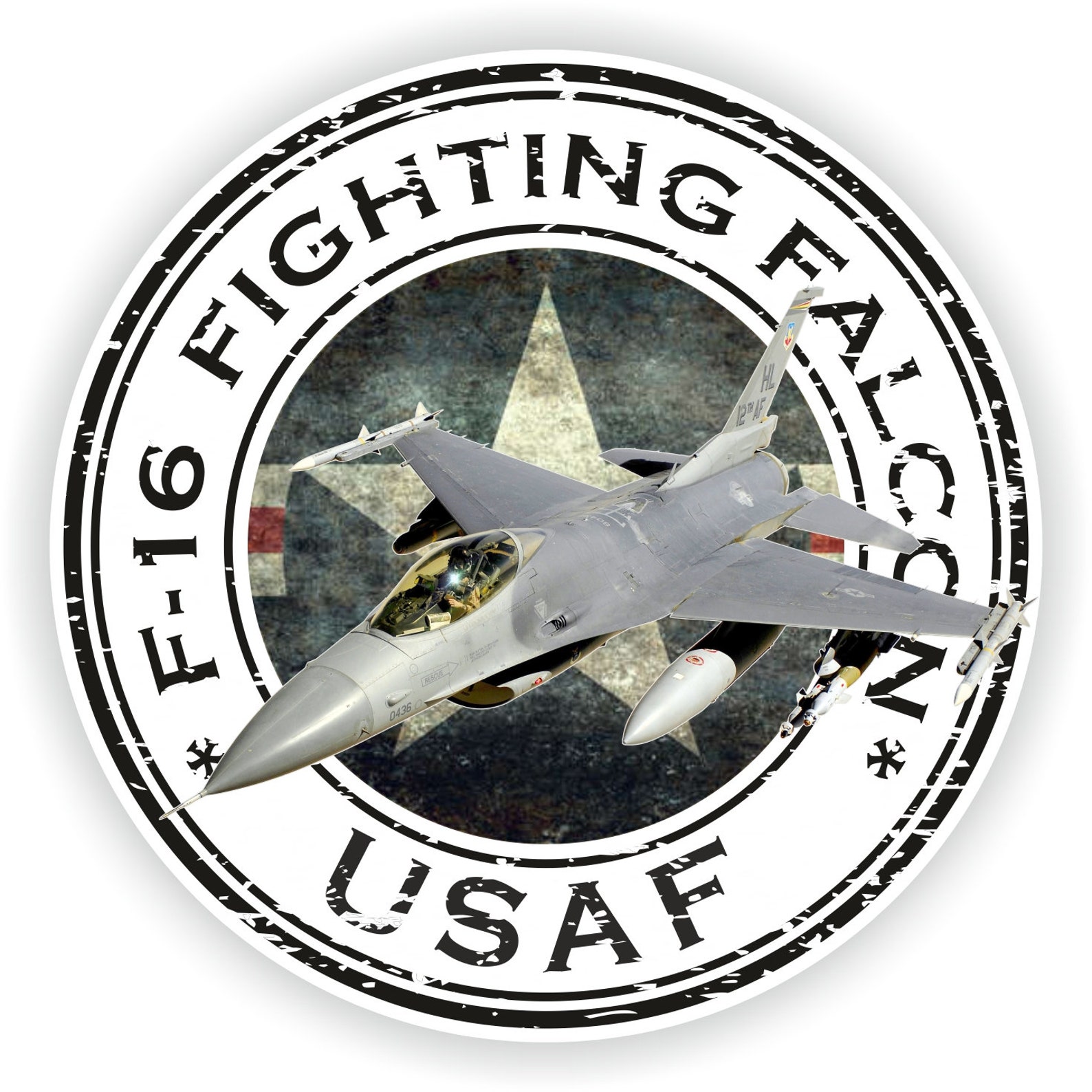 USA F-16 Fighting Falcon USAF U.S.A.F. Military Seal Sticker | Etsy