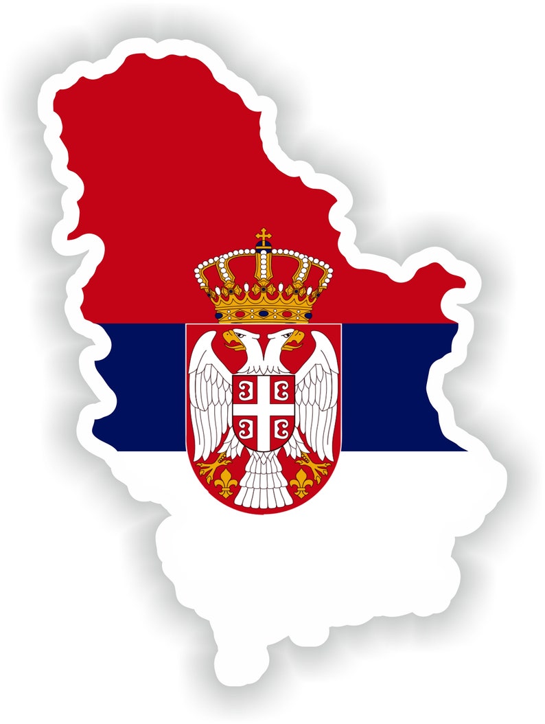 Serbia Kosovo Map Sticker Flag For Laptop Book Fridge Guitar Etsy