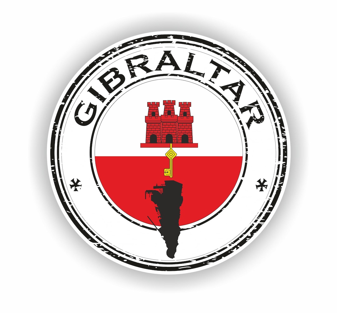 Gibraltar Seal Sticker Round Flag for Laptop Book Fridge Guitar ...