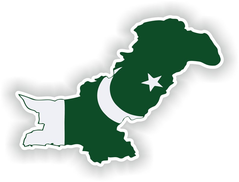 Pakistan Map Sticker Flag for Laptop Book Fridge Guitar Motorcycle ...