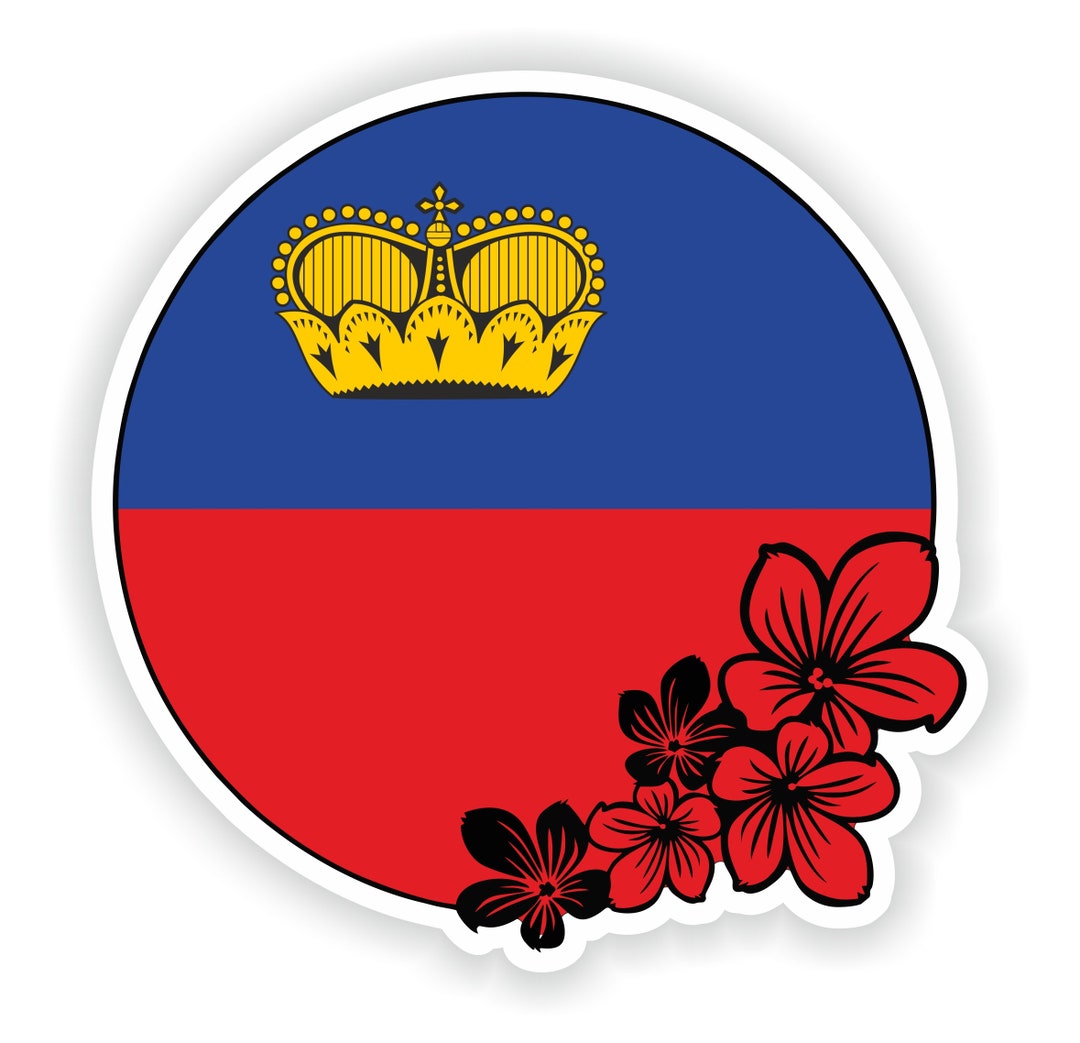 Liechtenstein Sticker Round Flag for Laptop Book Fridge Guitar ...