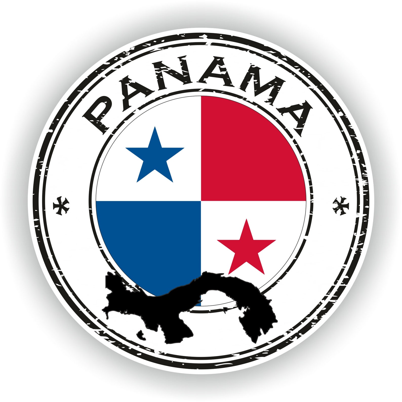Panama Seal Sticker Round Flag for Laptop Book Fridge Guitar Motorcycle ...