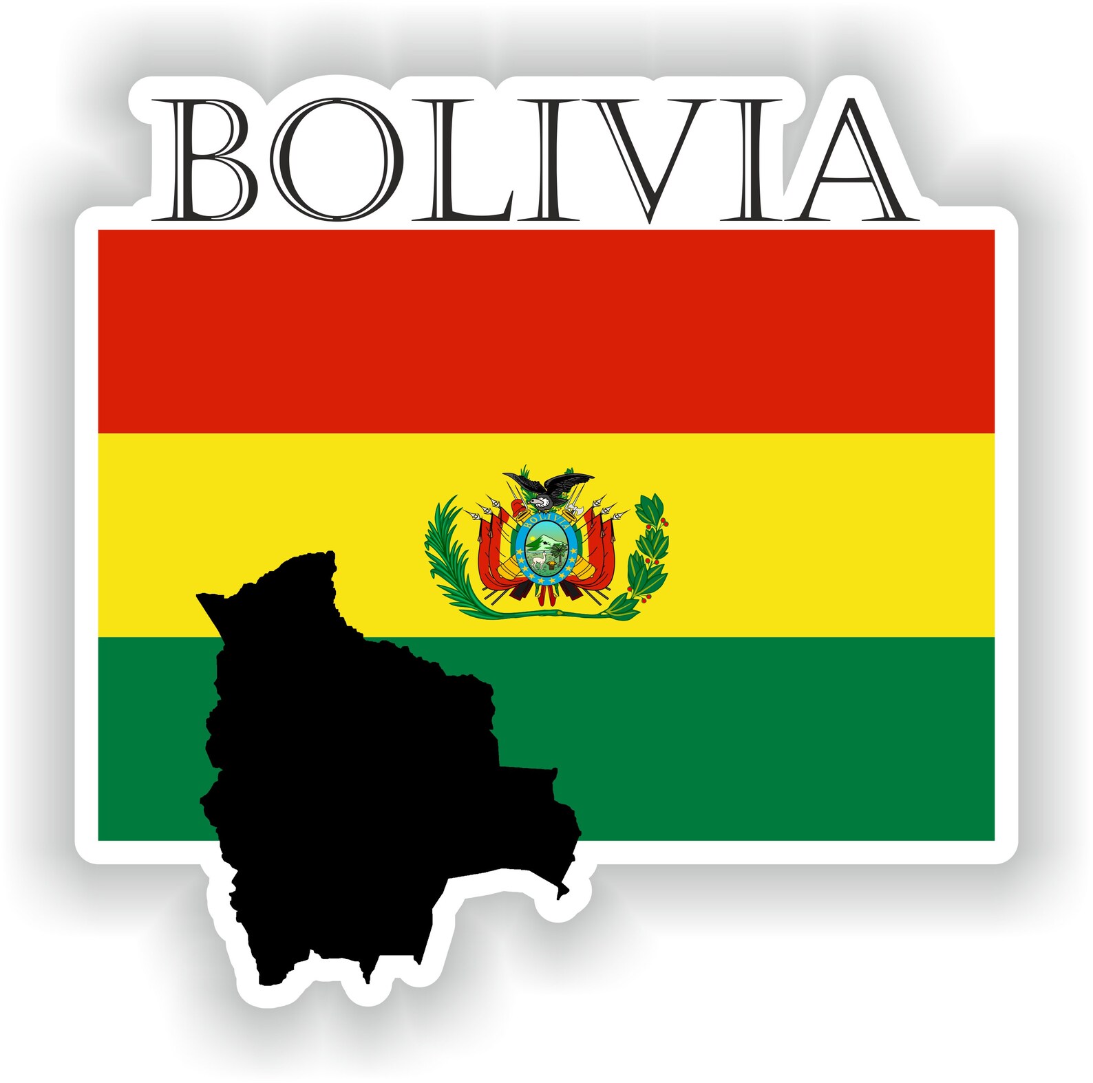 Bolivia Sticker Flag MF for Laptop Book Fridge Guitar Motorcycle Helmet ...
