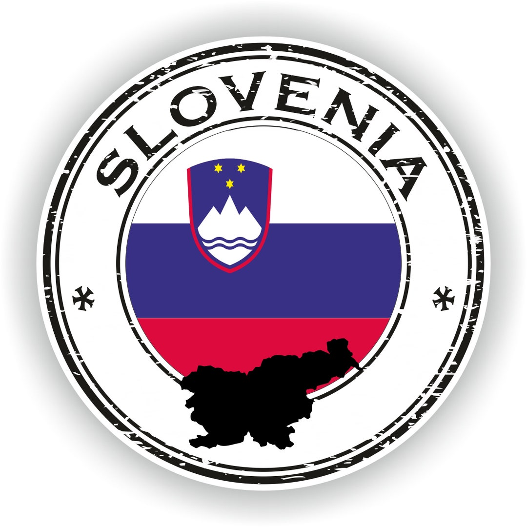 Slovenia Seal Sticker Round Flag for Laptop Book Fridge Guitar ...