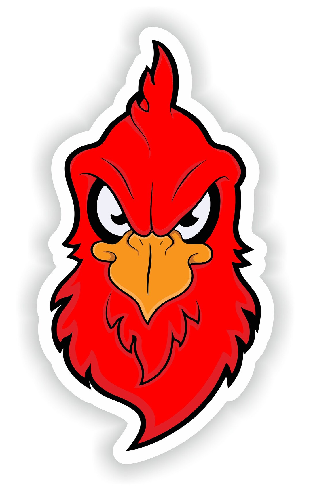 Angry Chicken Sticker for Bumper Car Van Truck Motorcycle Helmet ...