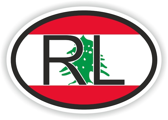 LEBANON Country Code Oval Sticker with Flag for Bumper Laptop | Etsy