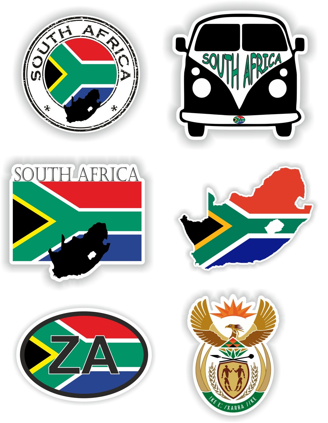 South Africa Set of Stickers for Laptop Book Water Bottle Fridge Guitar ...