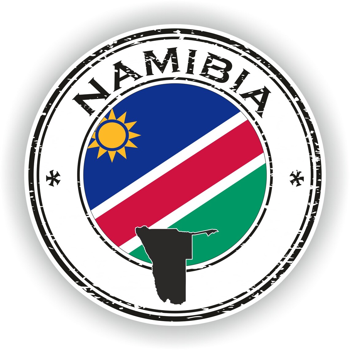 Namibia Seal Sticker Round Flag for Laptop Book Fridge Guitar ...