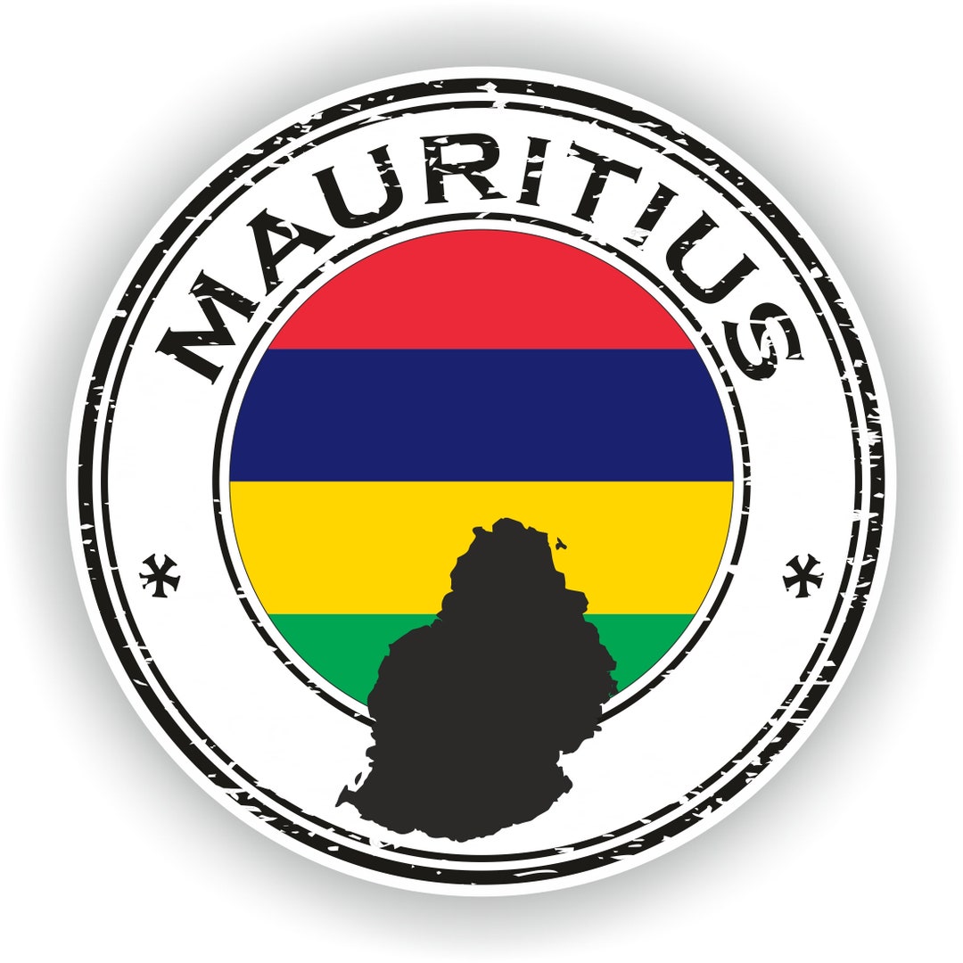 Mauritius Seal Sticker Round Flag for Laptop Book Fridge Guitar ...