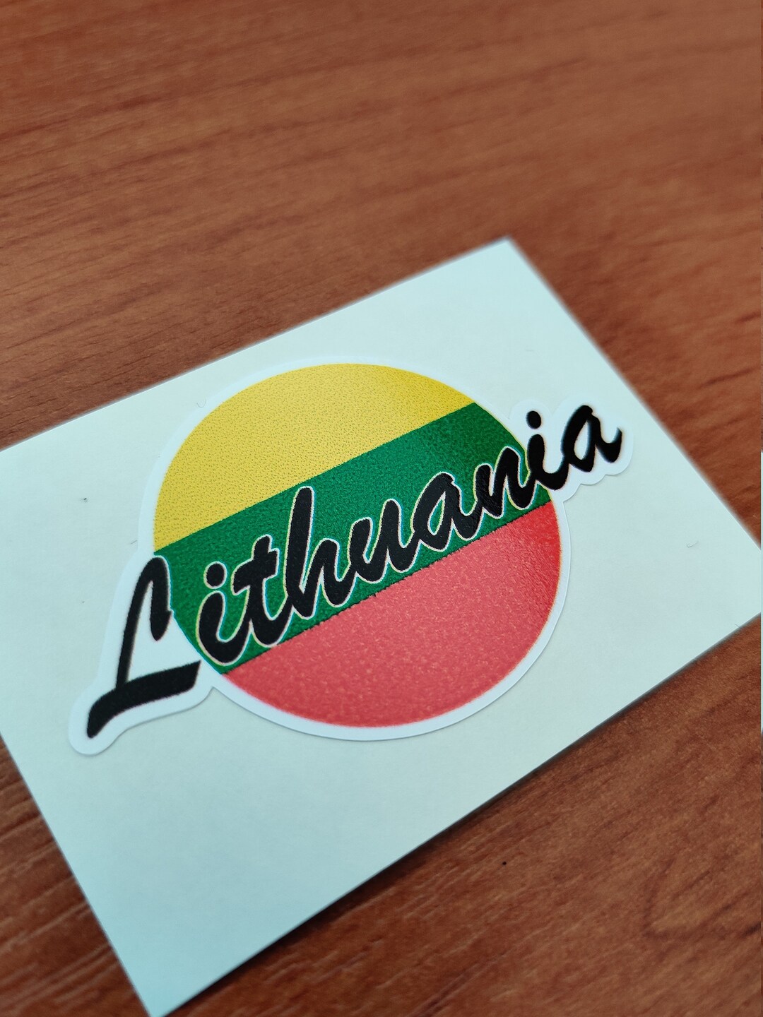 Lithuania Round Flag Sticker for Laptop Book Fridge Guitar Motorcycle ...