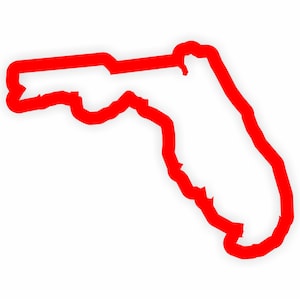 Florida Map Flag Outline Sticker for Laptop Book Fridge Guitar ...