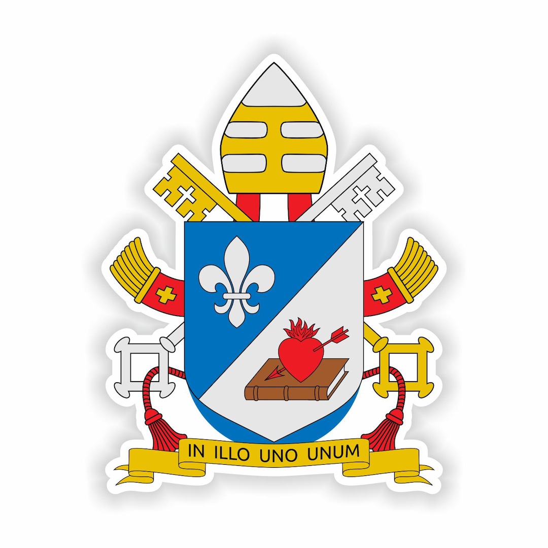 Pope Leo Xiv's Motto and Coat of Arms Vatican Catholic Sticker for ...