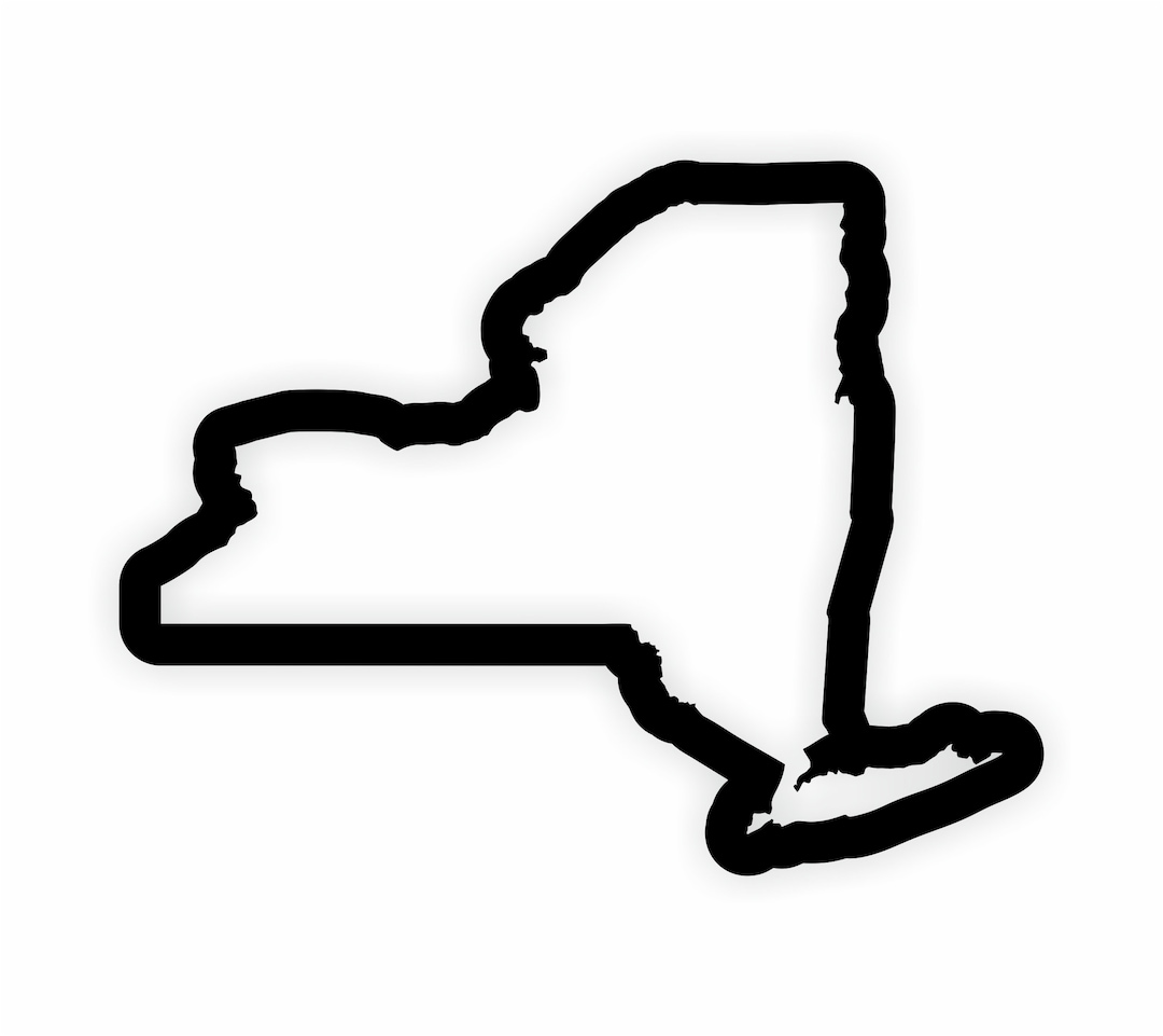New York Map Flag Outline Sticker for Laptop Book Fridge Guitar ...