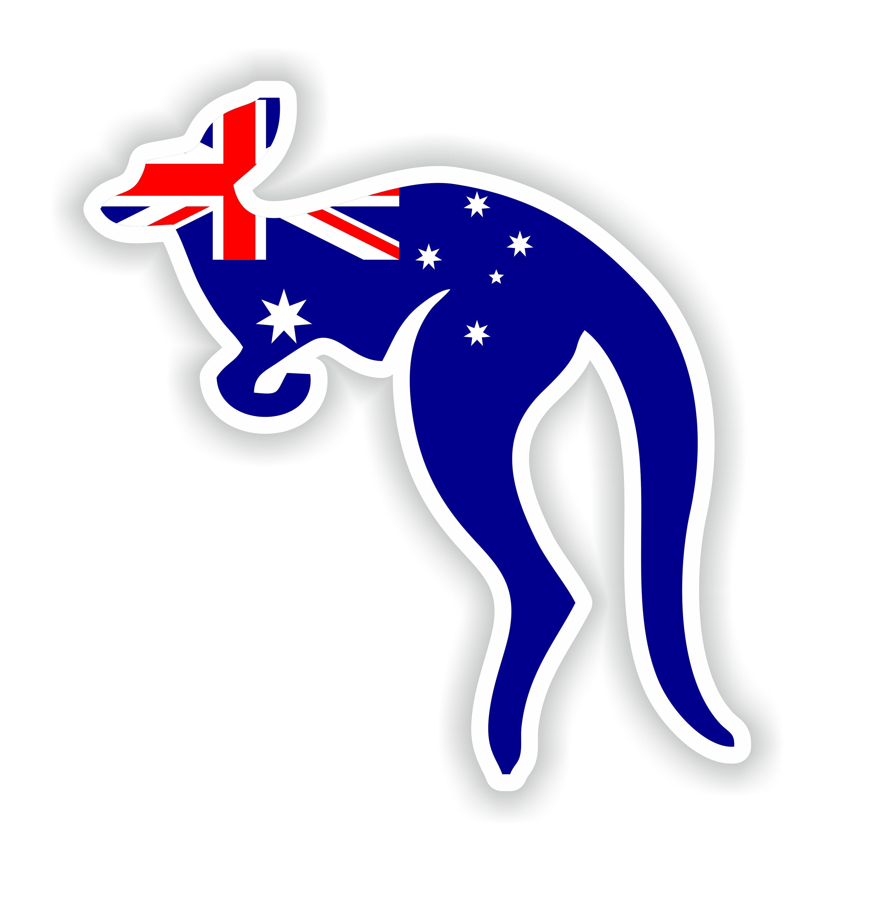Kangaroo Australia Flag Oceania Sticker for Laptop Book Fridge Guitar ...