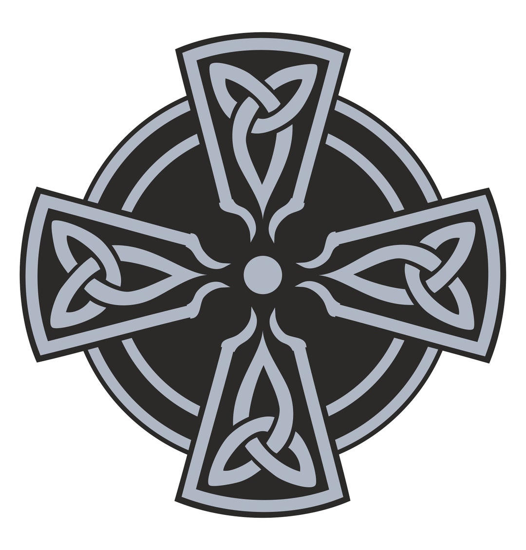 Celtic Cross Grey Sticker for Laptop Book Fridge Guitar Motorcycle ...