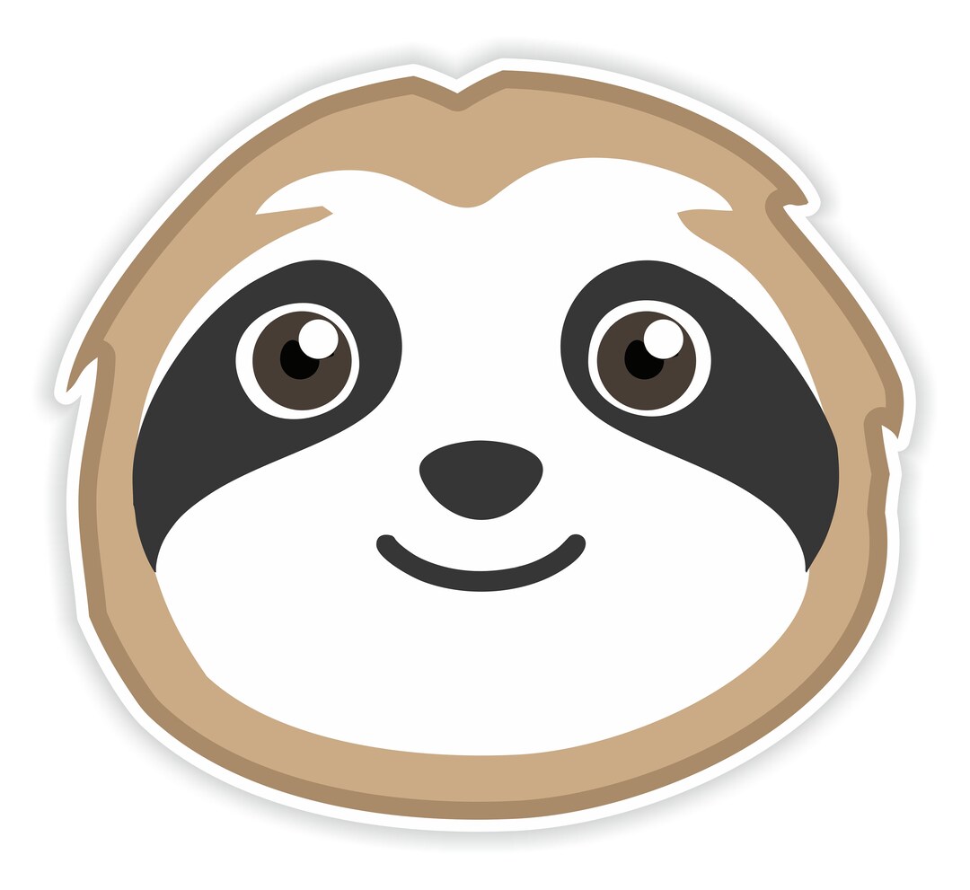 Sloth Smiling Sticker for Bumper Car Van Truck Motorcycle Helmet ...