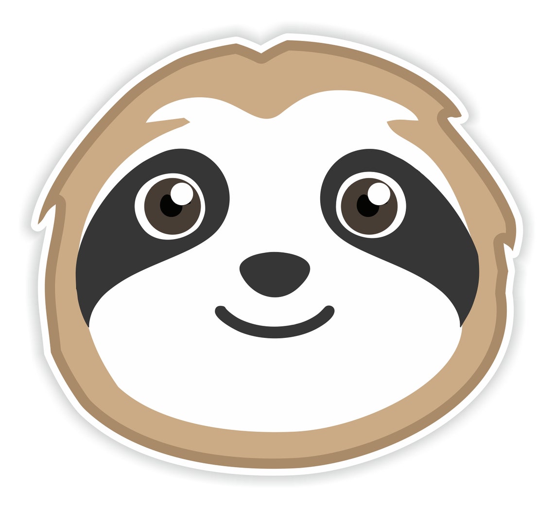Sloth Smiling Sticker for Bumper Car Van Truck Motorcycle Helmet ...