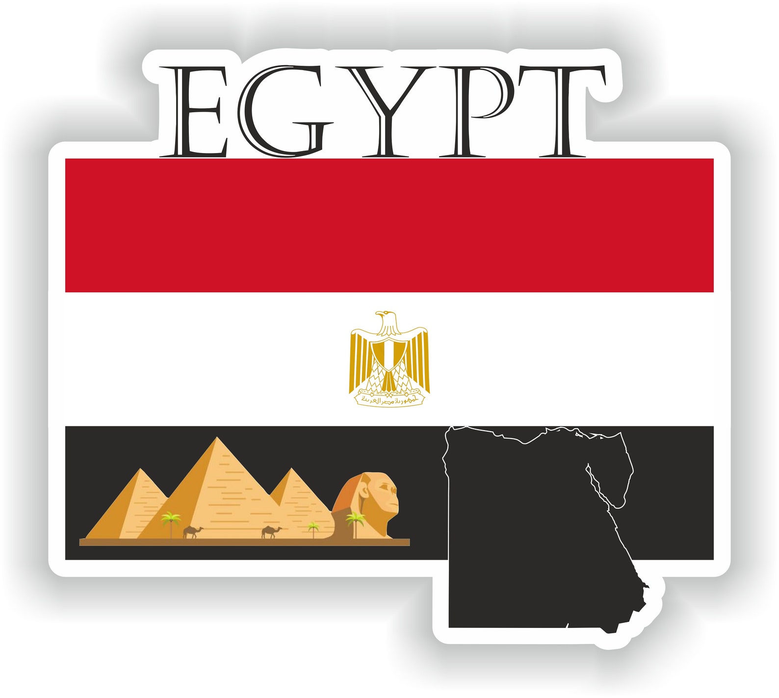 Egypt Sticker Flag MF for Laptop Book Fridge Guitar Motorcycle Helmet ...