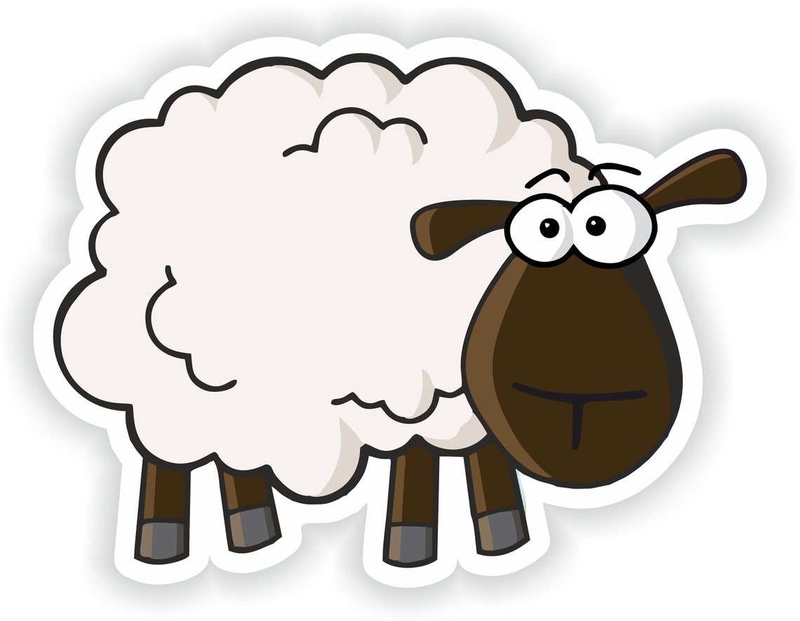 Sheep Funny Sticker for Bumper Car Van Truck Motorcycle Helmet Toolbox ...