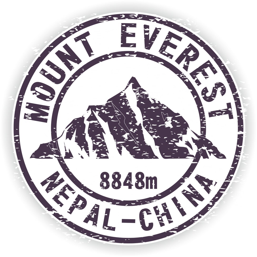 Everest Mount Stamp Mountains Vinyl Sticker for Laptop Book Fridge ...