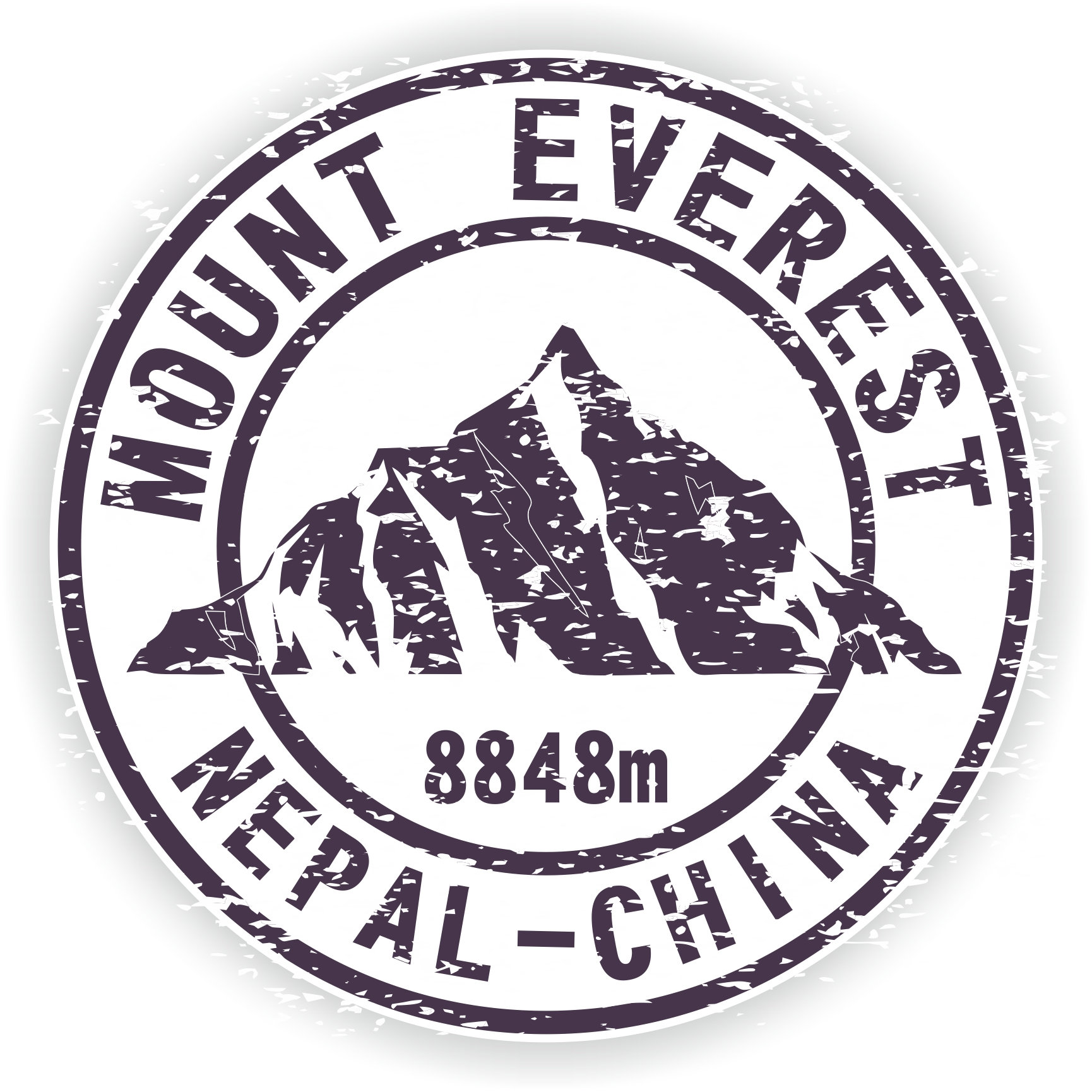 Everest Mount Stamp Mountains Vinyl Sticker for Laptop Book Fridge ...