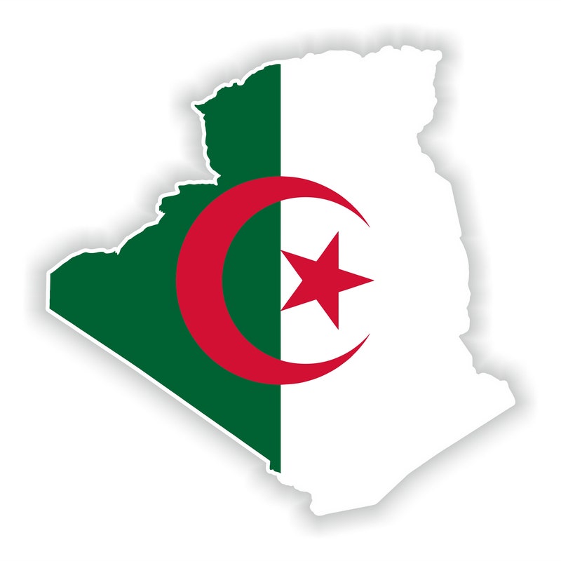 Algeria Map Flag - Etsy