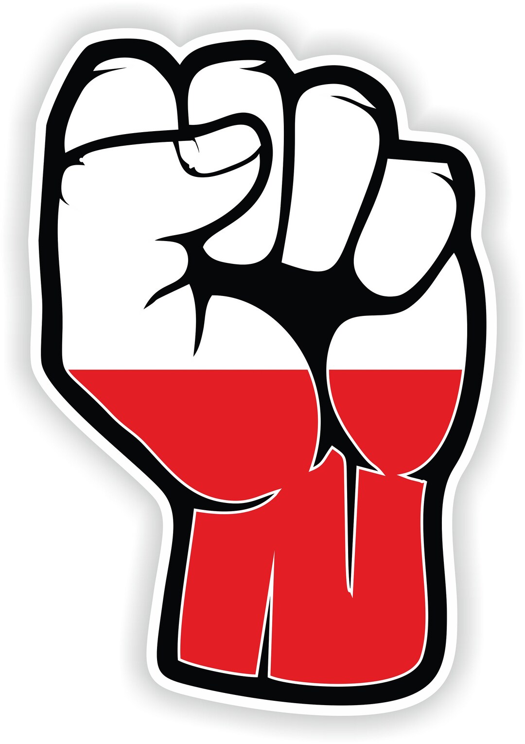 Poland Sticker Fist Hand for Laptop Book Fridge Guitar Motorcycle ...