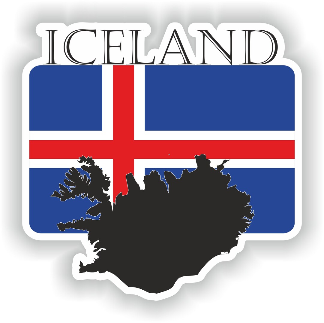 Iceland Sticker Flag MF for Laptop Book Fridge Guitar Motorcycle Helmet ...