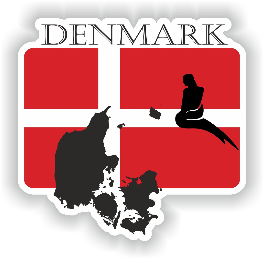 Denmark Sticker Flag MF for Laptop Book Fridge Guitar Motorcycle Helmet ...