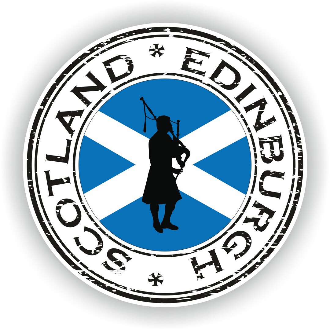 Scotland Edinburgh #01 Seal Sticker Round Flag for Laptop Book Fridge ...