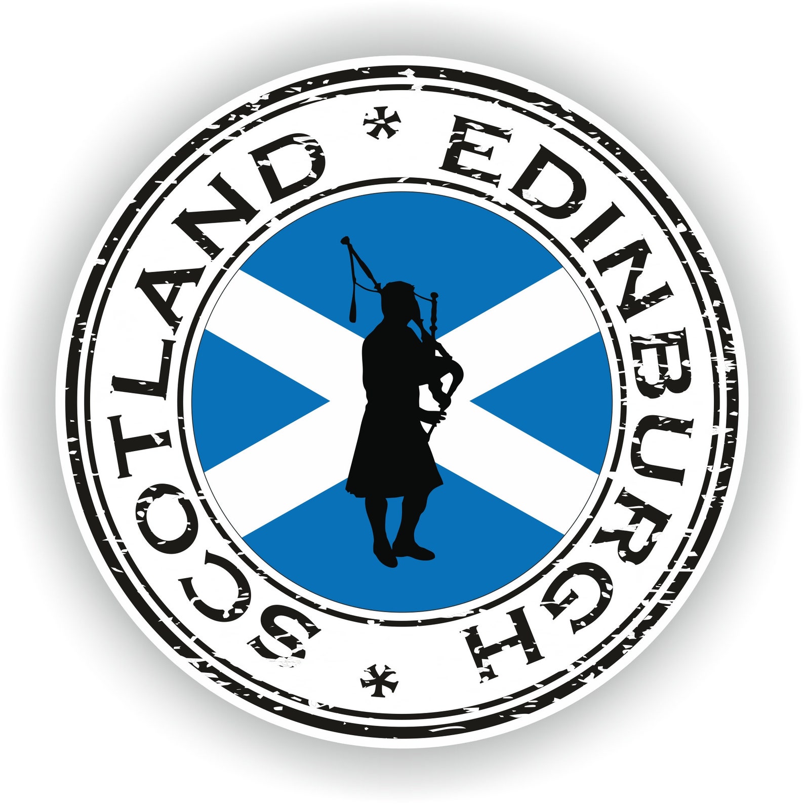 Scotland Edinburgh 01 Seal Sticker Round Flag for Laptop Book Fridge ...
