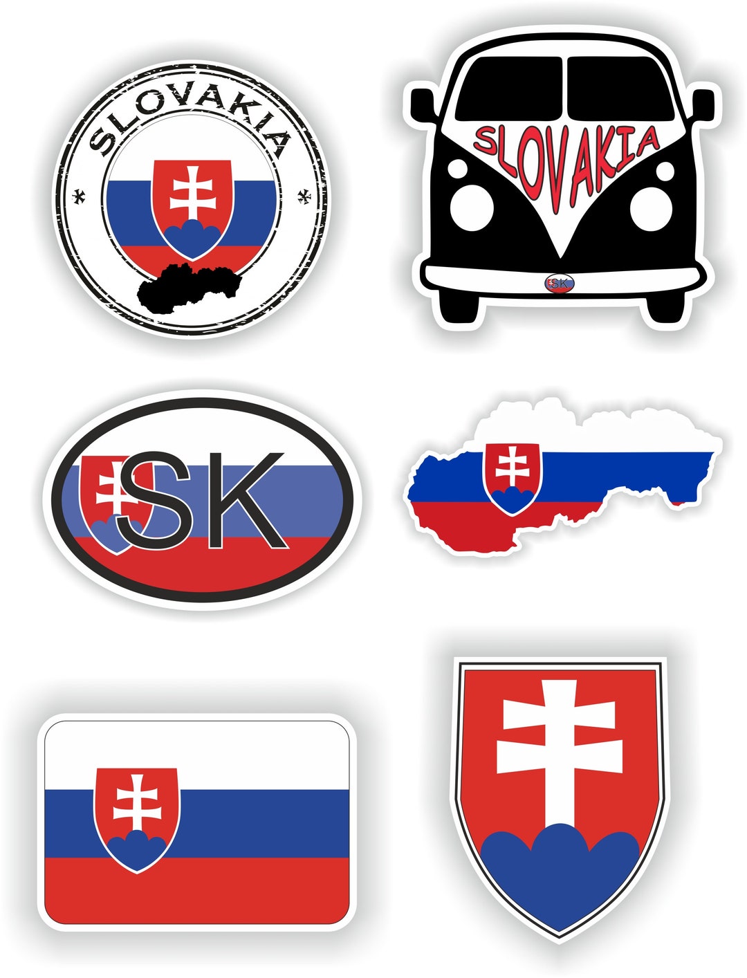 Slovakia Set of Stickers for Laptop Book Water Bottle Fridge Guitar ...