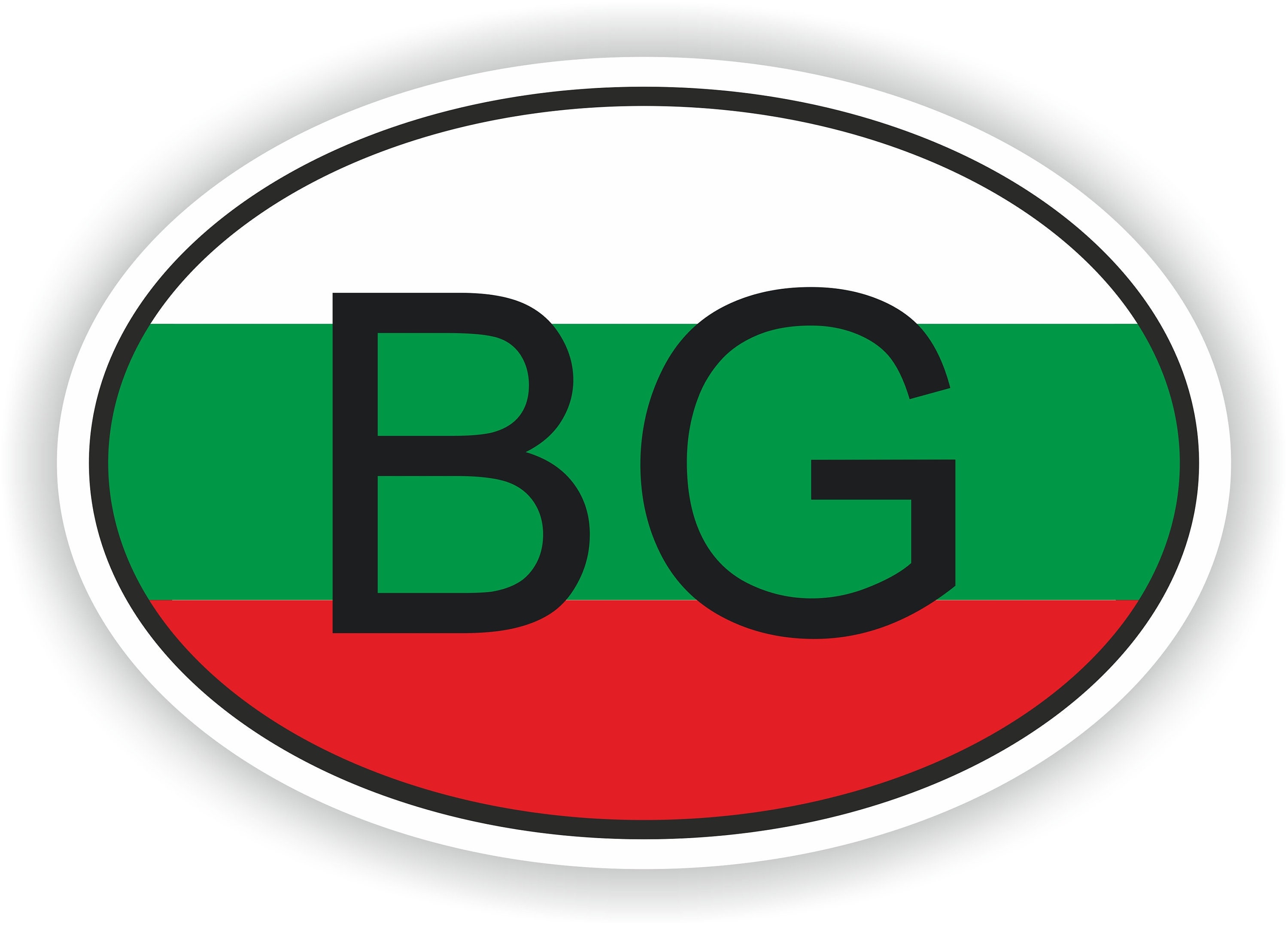BULGARIA Country Code Oval Sticker With Flag for Bumper Laptop Book ...