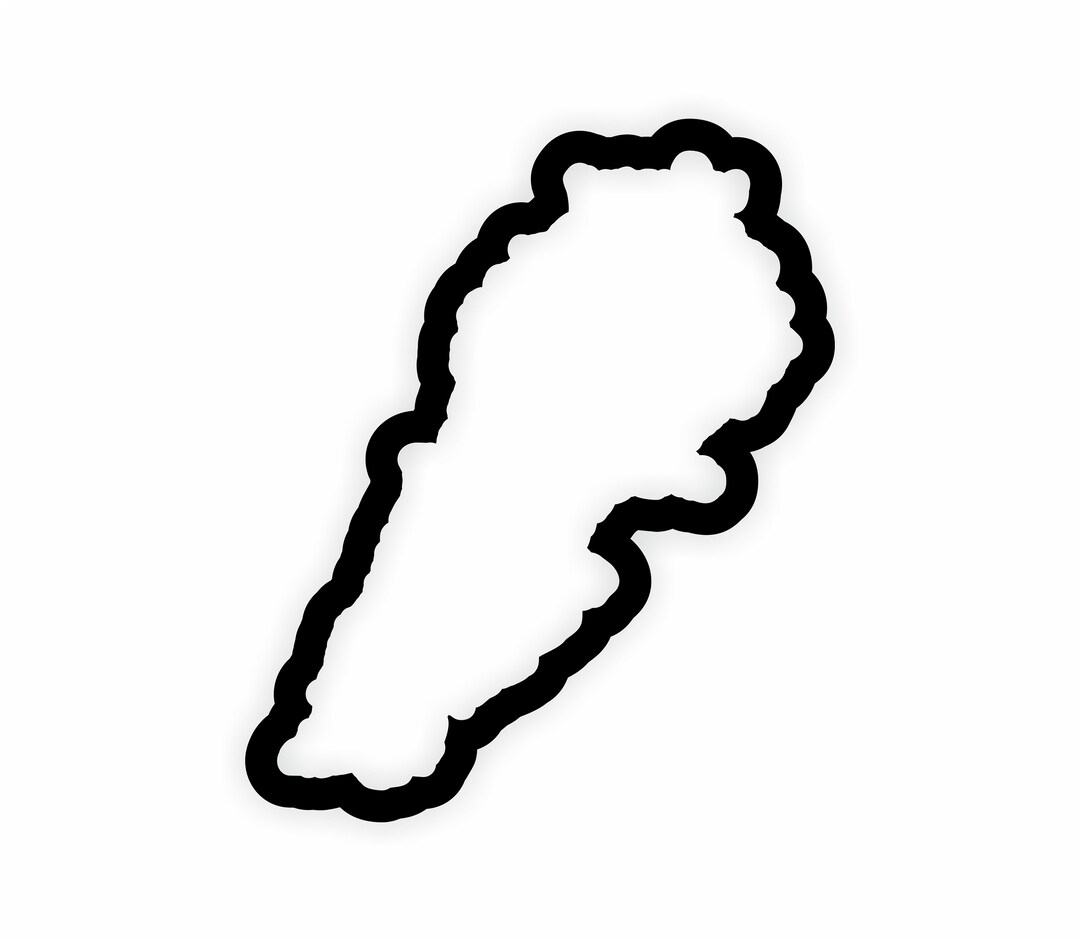 Lebanon Map Flag Outline Sticker for Laptop Book Fridge Guitar ...