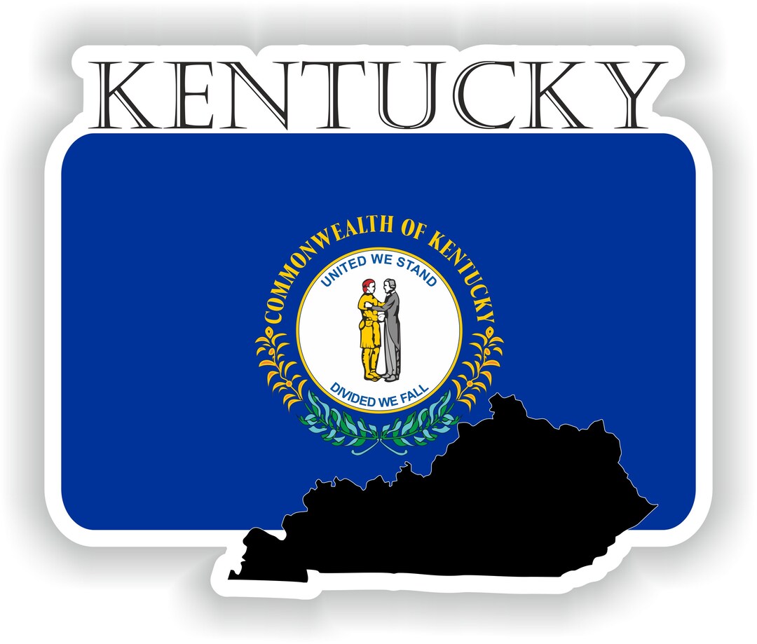 Kentucky Sticker Flag MF for Laptop Book Fridge Guitar Motorcycle ...