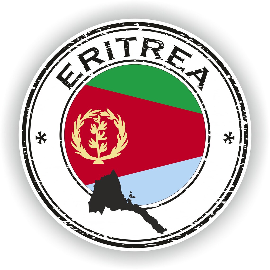 Eritrea Seal Sticker Round Flag For Laptop Book Fridge Guitar Etsy