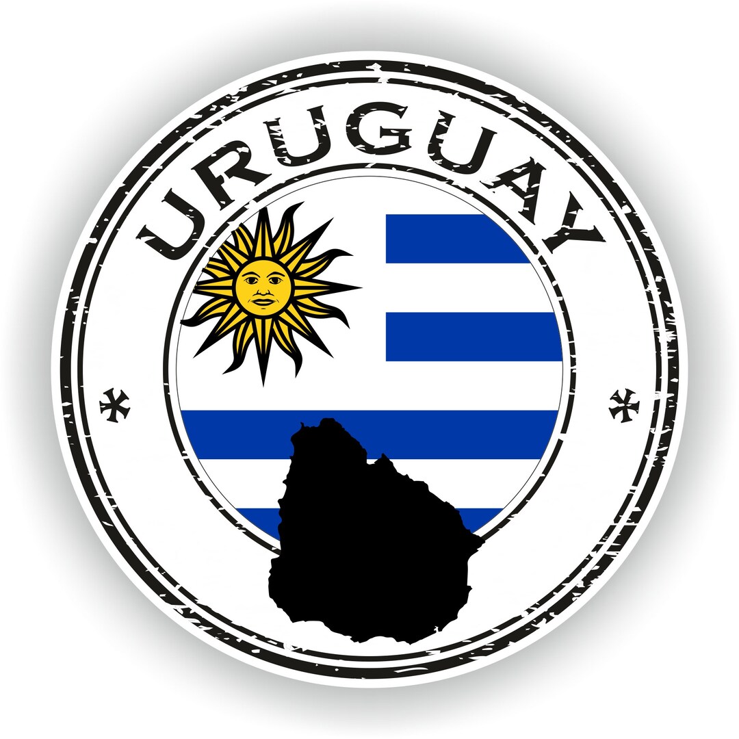 Uruguay Seal Sticker Round Flag for Laptop Book Fridge Guitar ...