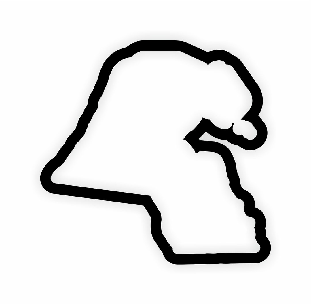 Kuwait Map Flag Outline Sticker for Laptop Book Fridge Guitar ...