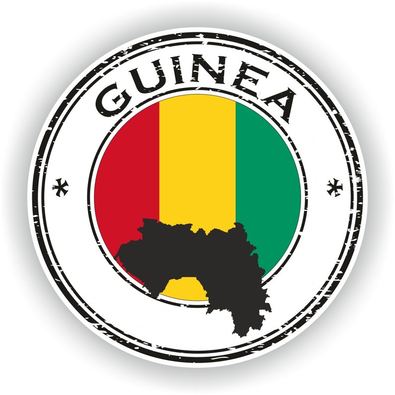 Guinea Seal Sticker Round Flag for Laptop Book Fridge Guitar Motorcycle ...