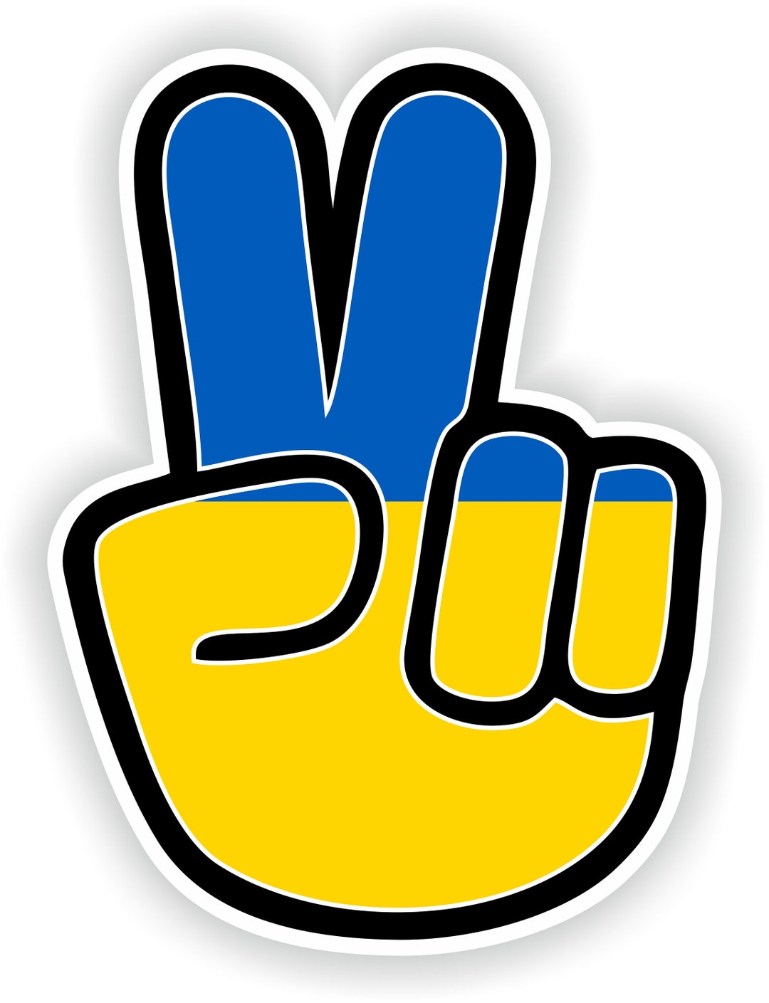 Ukraine Hand Sticker Peace Victory for Laptop Book Fridge Guitar ...