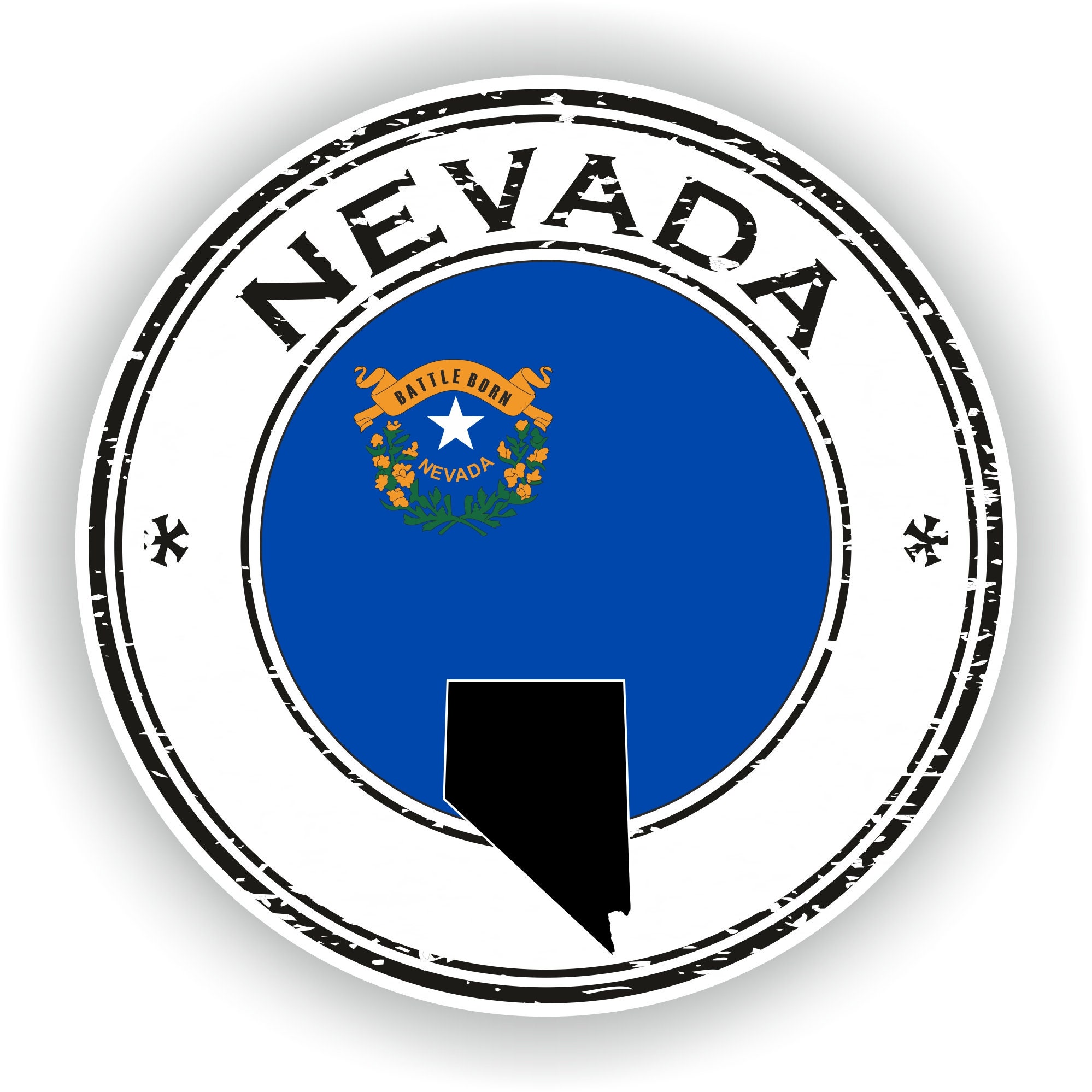 Nevada Seal Sticker Round Flag for Laptop Book Fridge Guitar - Etsy UK