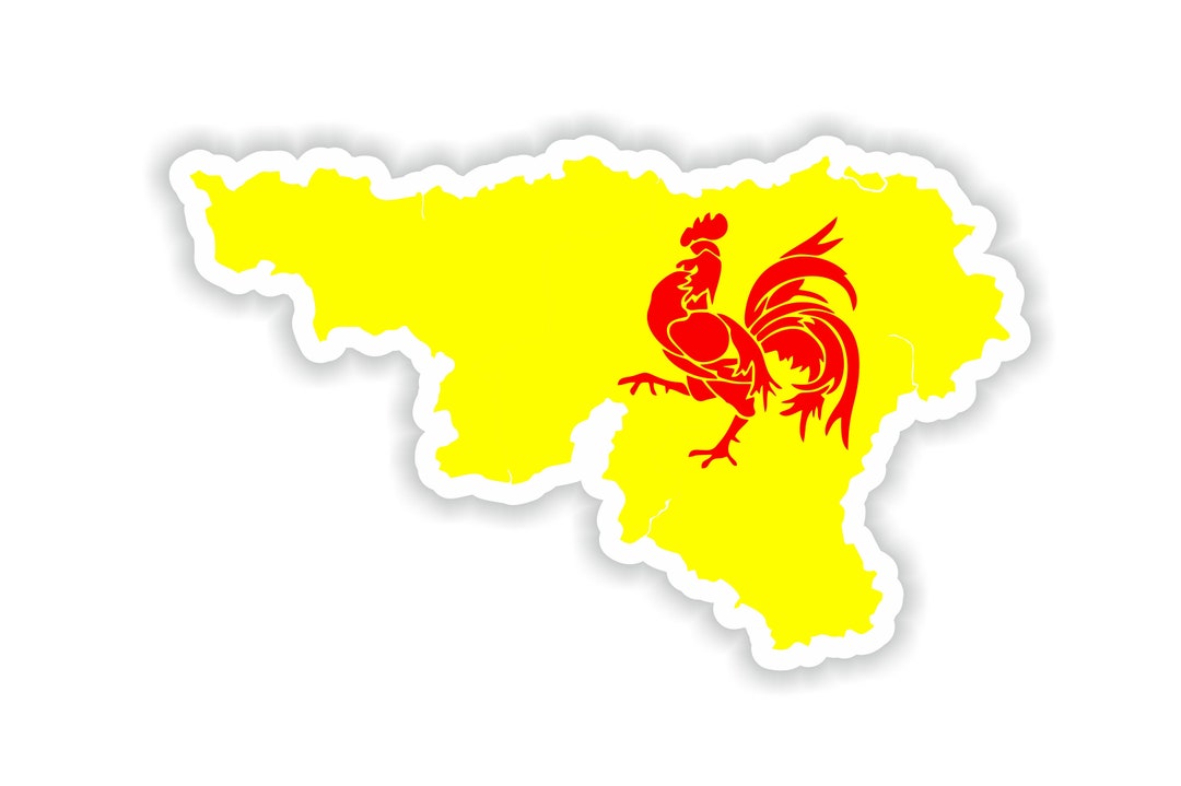 Wallonie Belgium Map Sticker Flag for Laptop Book Fridge Guitar ...