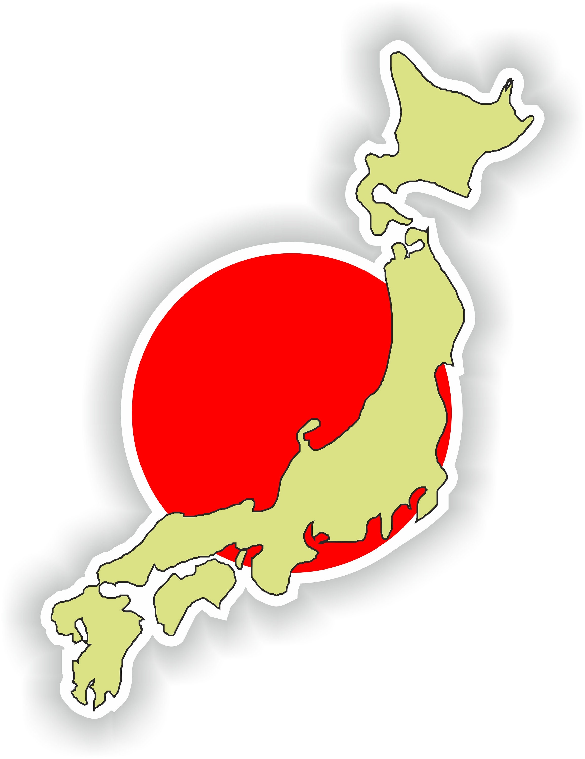 Japan Map Flag Digital File Download Svg, Png, Eps, Jpg - Etsy