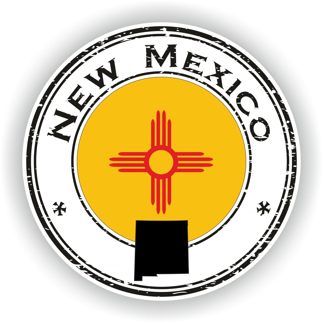 New Mexico Seal Sticker Round Flag for Laptop Book Fridge Guitar ...