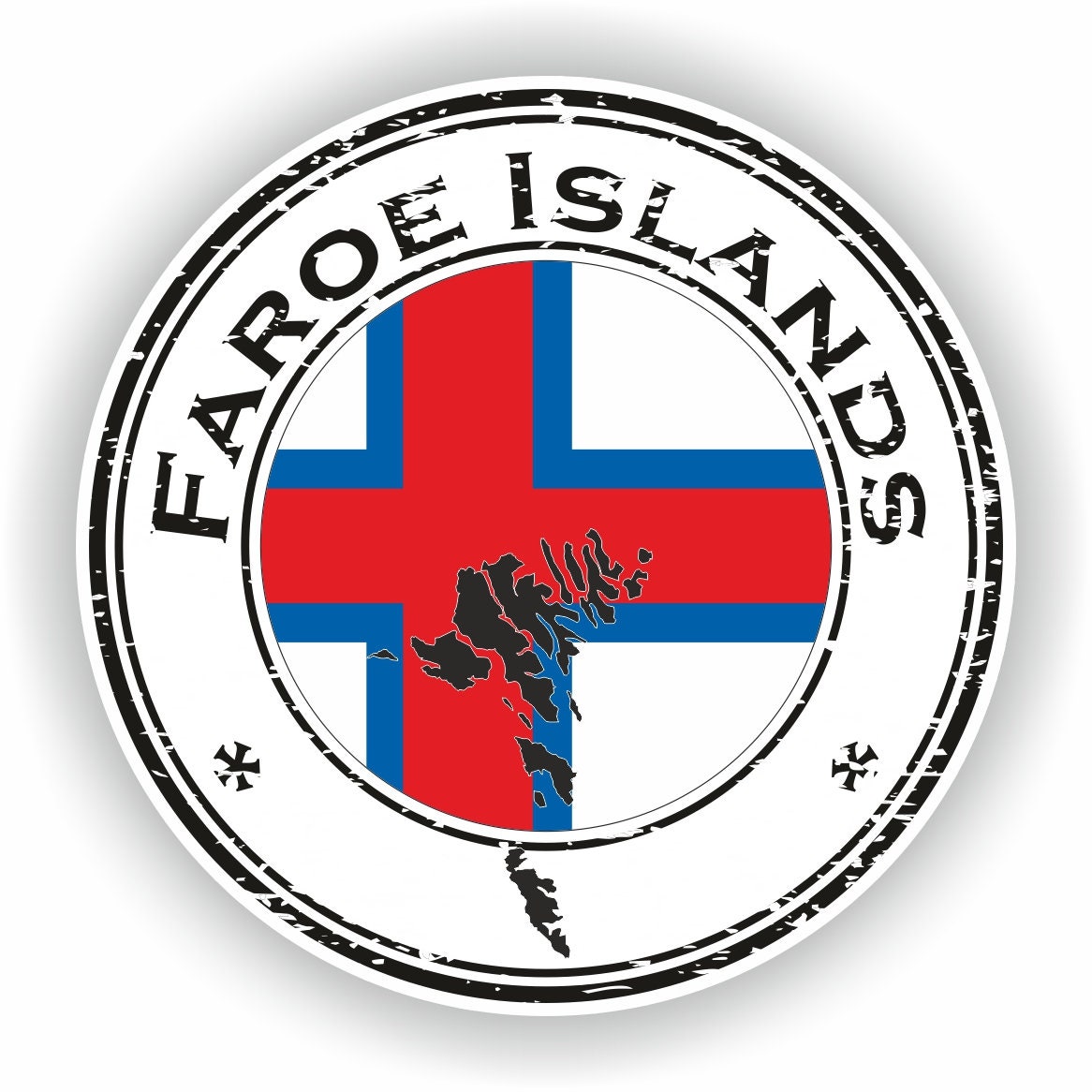 Faroe Islands Seal Sticker Round Flag for Laptop Book Fridge Guitar ...