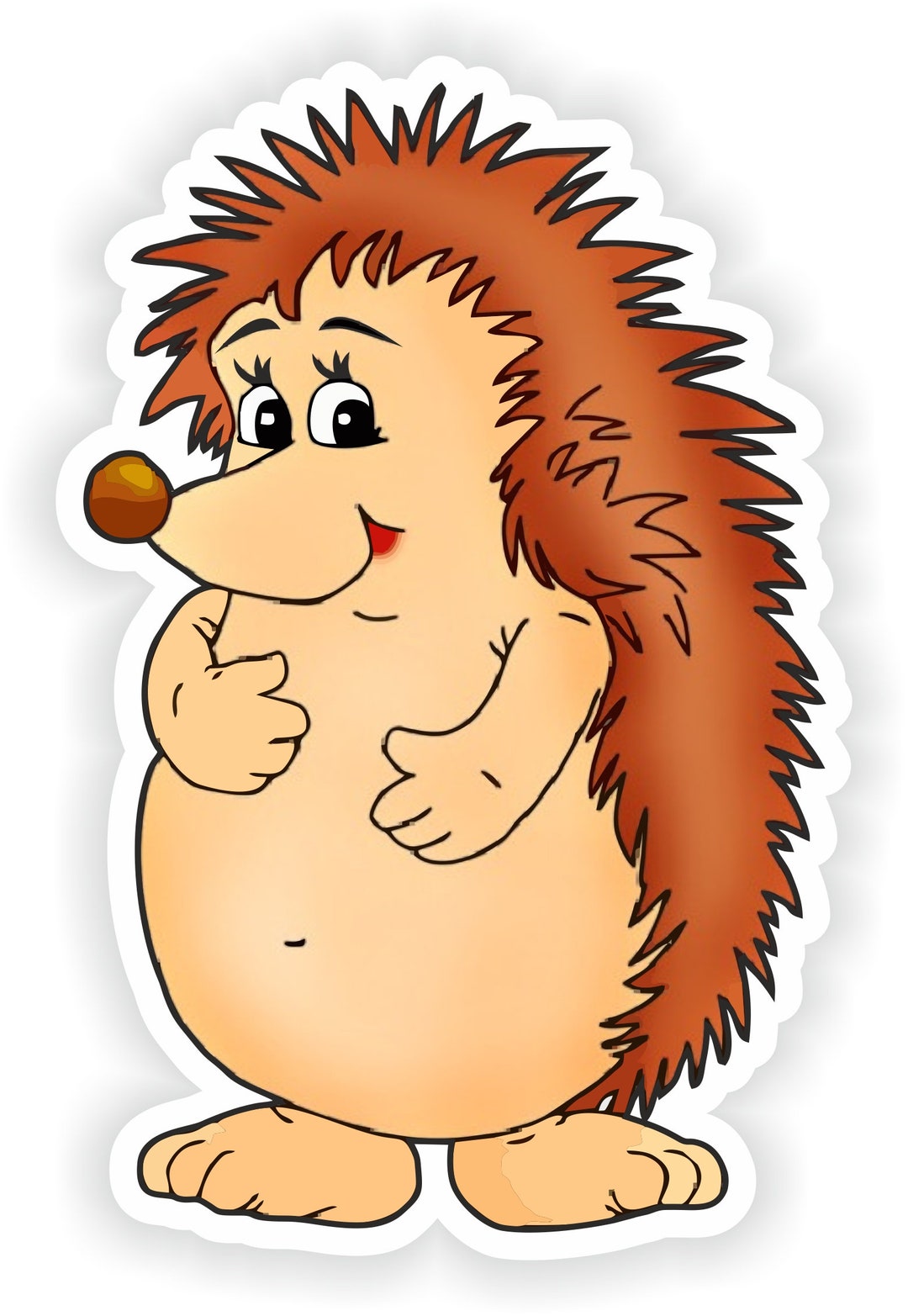 Hedgehog Happy Smiling Sticker for Bumper Car Van Truck Motorcycle ...