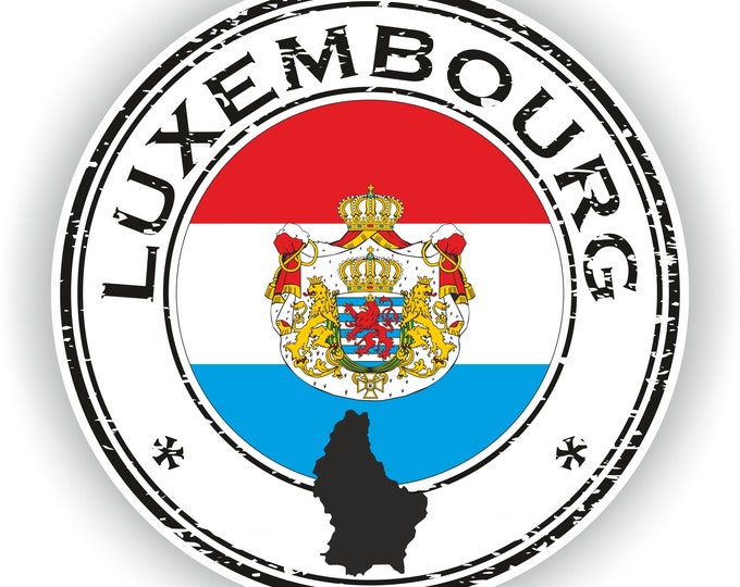 Luxembourg Seal Sticker Round Flag for Laptop Book Fridge Guitar ...