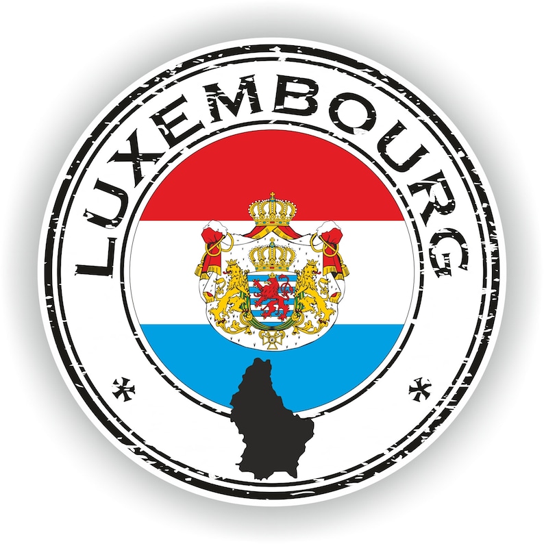 Luxembourg Seal Sticker Round Flag for Laptop Book Fridge Guitar ...