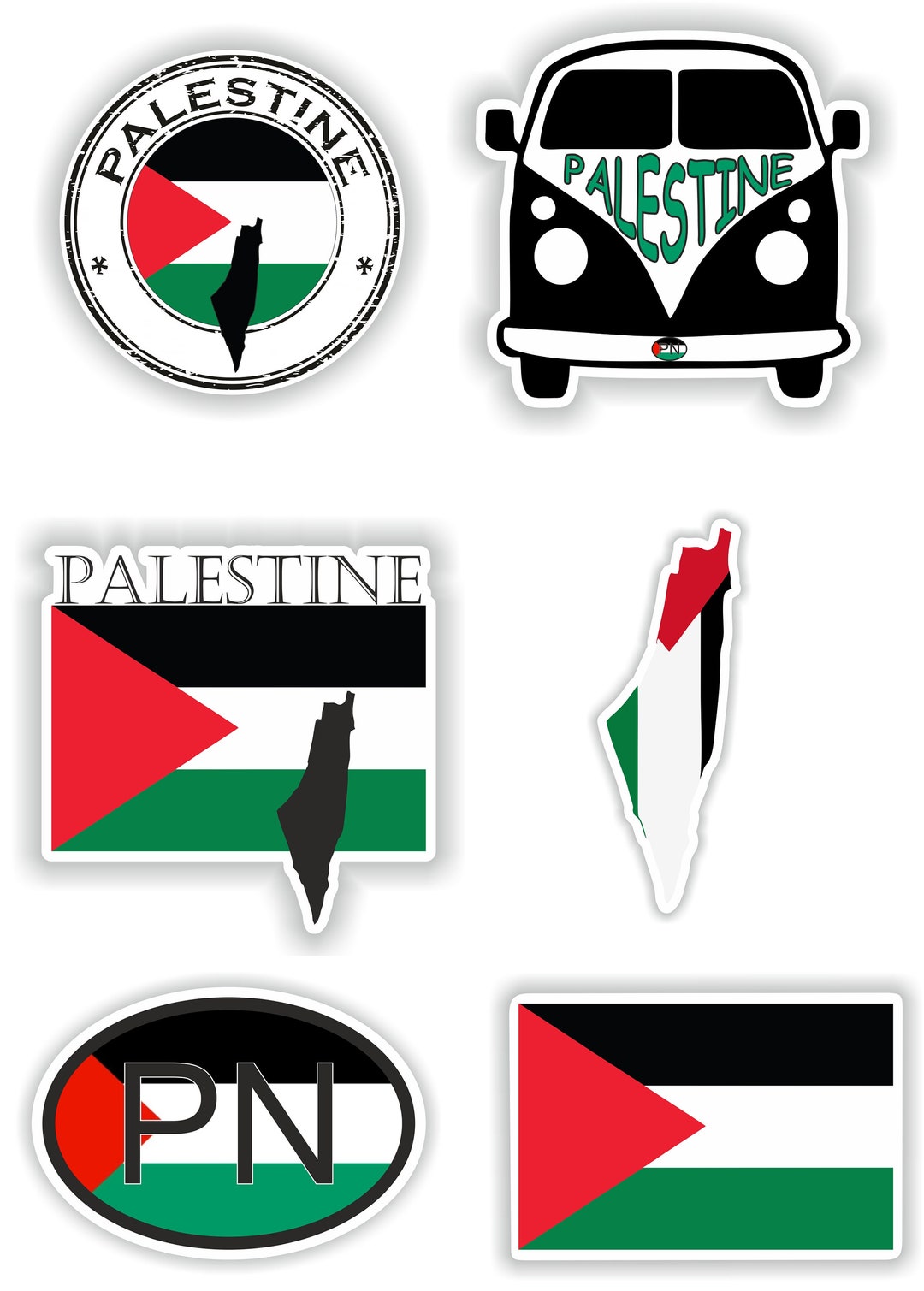 Palestine Set of Stickers for Laptop Book Water Bottle Fridge Guitar ...