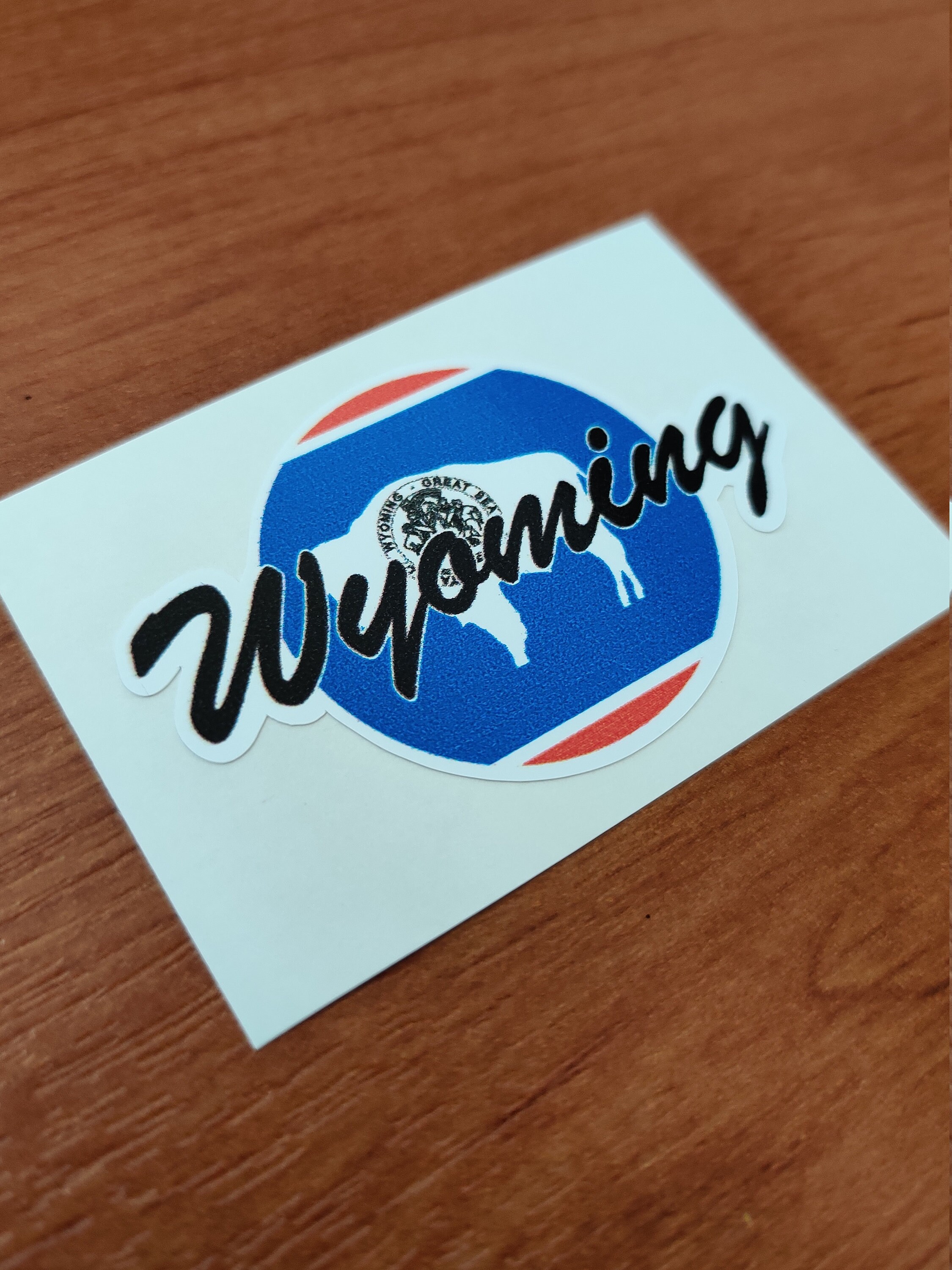 Wyoming USA Round Flag Sticker for Laptop Book Fridge Guitar - Etsy